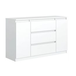 SIDEBOARD LUMINO 140/77/33 cm mit 3 Schubladen 2 T&uuml;ren Wei&szlig;
