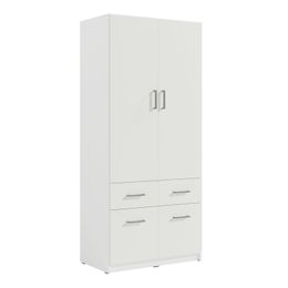 DREHT&Uuml;RENSCHRANK RYGEN 90,9/197,5/53,3cm 2-t&uuml;rig Wei&szlig;