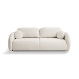 BETTSOFA CIMA Creme Chenille-Stoff mit Schlaffunktion