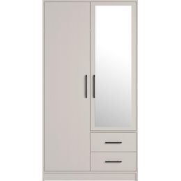 DREHT&Uuml;RENSCHRANK VANO 100/190/56cm 2-t&uuml;rig mit Spiegel Kaschmir