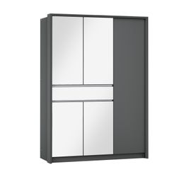 SCHWEBET&Uuml;RENSCHRANK RUMBLE 151/217/65 cm 2-t&uuml;rig mit Spiegel Graphitfarben