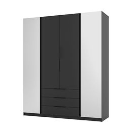 DREHT&Uuml;RENSCHRANK CAGLIARI 200/239/61,9cm 4-t&uuml;rig mit Spiegel Schwarz
