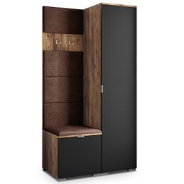 GARDEROBENSCHRANK LORI 95/181/51 cm Modern Garderobe-Set Eiche Lefkas