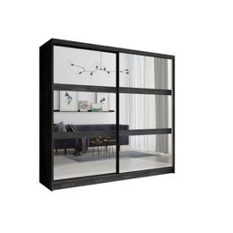 DREHT&Uuml;RENSCHRANK HEIMOR 230/215/62cm 2-t&uuml;rig mit Spiegel Schwarze Esche