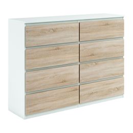 KOMMODE NUDO 120/101,5/39cm mit 8 Schubladen T&uuml;ren Wei&szlig;