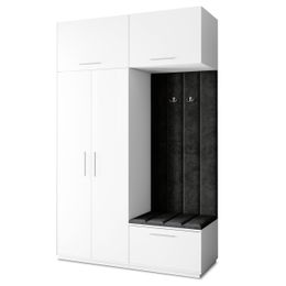 GARDEROBENSCHRANK REMA 150/240/60 cm Modern Wei&szlig;