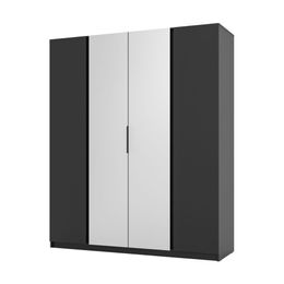 DREHT&Uuml;RENSCHRANK CAGLIARI 200/239/61,9cm 4-t&uuml;rig mit Spiegel Schwarz