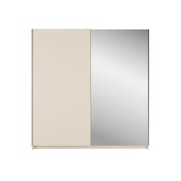 SCHWEBET&Uuml;RENSCHRANK BELDEN 150,6/207/55,3cm 2-t&uuml;rig mit Spiegel Sandbeige