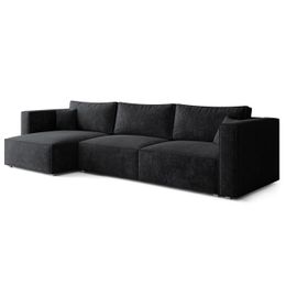 ECKSOFA TOLMO LM Schwarz Chenille mit Schlaffunktion