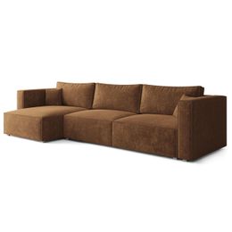 ECKSOFA TOLMO LM Hellbraun Chenille mit Schlaffunktion
