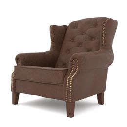 CHESTERFIELD-SESSEL Anton Braun Microfaser Vintageoptik