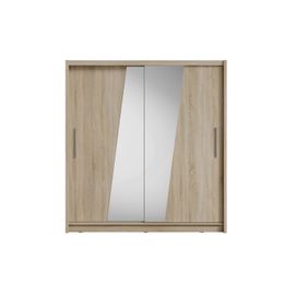 SCHWEBET&Uuml;RENSCHRANK RANOR 200/215/62,5cm 2-t&uuml;rig mit Spiegel Sonoma Eiche