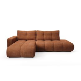 ECKSOFA DUCA L-S Orange Chenille mit Schlaffunktion