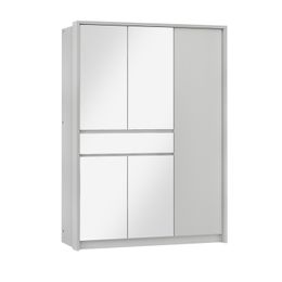 SCHWEBET&Uuml;RENSCHRANK RUMBLE 151/217/65 cm 2-t&uuml;rig mit Spiegel Wei&szlig;