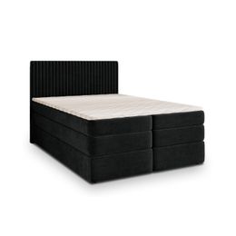 BOXSPRINGBETT FELBIO 160x200 cm mit Matratze und Topper - Schwarz