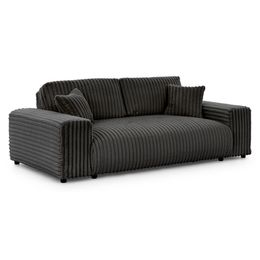 3-SITZER-SOFA Mollis Dunkelgrau Pl&uuml;schcord