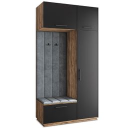 GARDEROBENSCHRANK REMA 120/240/60 cm Modern Garderobe-Set Eiche Lefkas