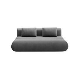 BETTSOFA ATOMO Grau Velours-Stoff mit Schlaffunktion