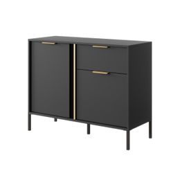 KOMMODE LORENZO 103/81/40 cm mit 1 Schubladen und 2 T&uuml;ren Anthrazit