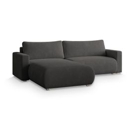 ECKSOFA TURIN N Grau Bucle-Stoff mit Schlaffunktion