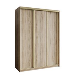SCHWEBET&Uuml;RENSCHRANK NISSE 150/205/60 cm 3-t&uuml;rig Sonoma Eiche
