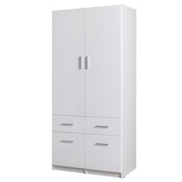 DREHT&Uuml;RENSCHRANK LUGERN 91,2/197,6/53,6cm 2-t&uuml;rig Wei&szlig;