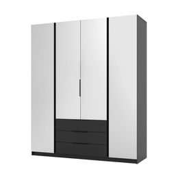 DREHT&Uuml;RENSCHRANK CAGLIARI 200/239/61,9cm 4-t&uuml;rig mit Spiegel Schwarz