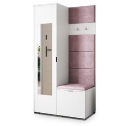 GARDEROBENSCHRANK VIRA 95/181/51 cm Modern Garderobe-Set Wei&szlig;