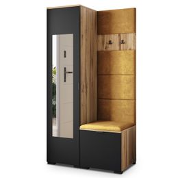 GARDEROBENSCHRANK VIRA 95/181/51 cm Modern Garderobe-Set Eiche Wotan