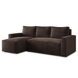 ECKSOFA POTARO LM Braun Chenille mit Schlaffunktion