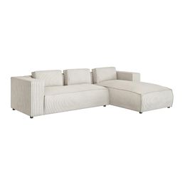 ECKSOFA Nova Beige Cord, Ottomane rechts