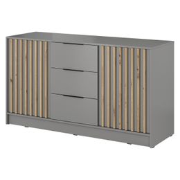 SIDEBOARD NELIANA 155/86/45 cm mit 3 Schubladen 2 T&uuml;ren Grau