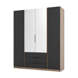 DREHT&Uuml;RENSCHRANK CAGLIARI 200/239/61,9 cm 4-t&uuml;rig mit Spiegel Goldfarben