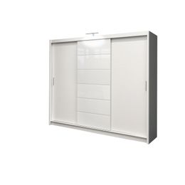SCHWEBET&Uuml;RENSCHRANK SHYVANA 250/215/61 cm 3-t&uuml;rig Wei&szlig;