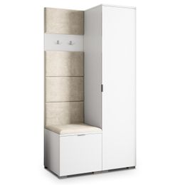 GARDEROBENSCHRANK LORI 95/181/51 cm Modern Wei&szlig;