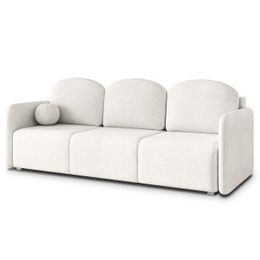 BETTSOFA SUVI III NV Creme Geflochtener Stoff mit Schlaffunktion