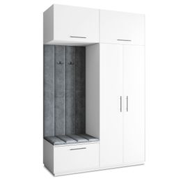 GARDEROBENSCHRANK REMA 150/240/60 cm Modern Garderobe-Set Wei&szlig;