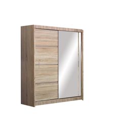 SCHWEBET&Uuml;RENSCHRANK NASUS 203/215/61 cm 2-t&uuml;rig mit Spiegel Sonoma Eiche