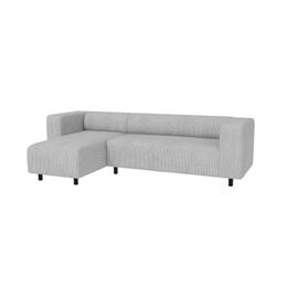 ECKSOFA Tove Hellgrau Cord - Ottomane links