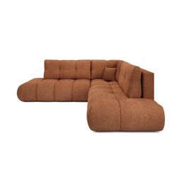 ECKSOFA DUCA II R-S Orange Chenille mit Schlaffunktion