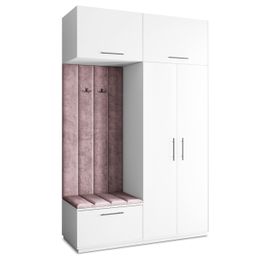 GARDEROBENSCHRANK REMA 150/240/60 cm Modern Garderobe-Set Wei&szlig;