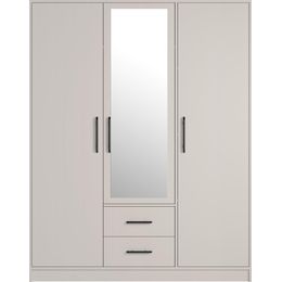DREHT&Uuml;RENSCHRANK VANO 150/190/56cm 3-t&uuml;rig mit Spiegel Kaschmir