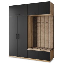 GARDEROBENSCHRANK REMA 200/240/60 cm Modern Garderobe-Set Eiche Wotan