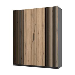 DREHT&Uuml;RENSCHRANK CAGLIARI 200/239/61,9cm 4-t&uuml;rig Schwarz