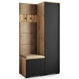 GARDEROBENSCHRANK LORI 95/181/51 cm Modern Garderobe-Set Eiche Wotan