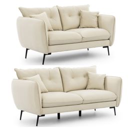 SITZGARNITUR 3+2 Nordloft Beige Samt