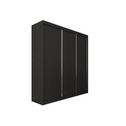 SCHWEBET&Uuml;RENSCHRANK SOFIA 180/216/61 cm 3-t&uuml;rig Schwarz