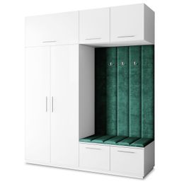 GARDEROBENSCHRANK REMA 200/240/60 cm Modern Garderobe-Set Wei&szlig;