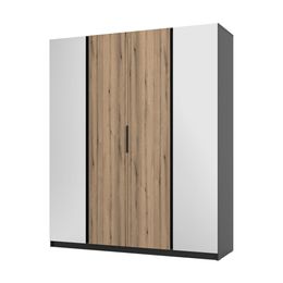 DREHT&Uuml;RENSCHRANK CAGLIARI 200/239/61,9cm 4-t&uuml;rig mit Spiegel Schwarz