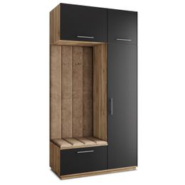 GARDEROBENSCHRANK REMA 120/240/60 cm Modern Garderobe-Set Eiche Wotan